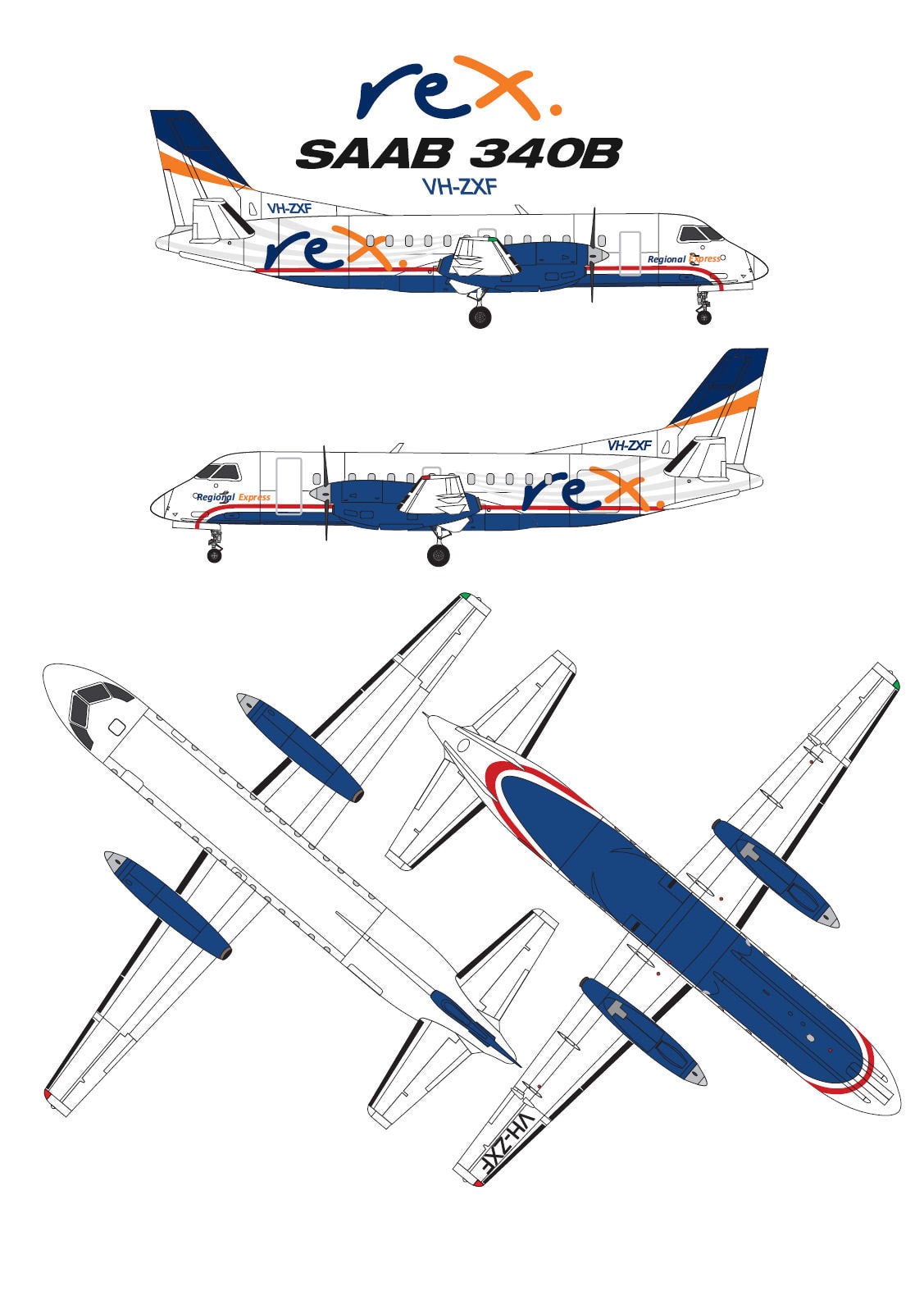 Decals - Saab 340 Rex Scale:1/144 | DEKL's Shop