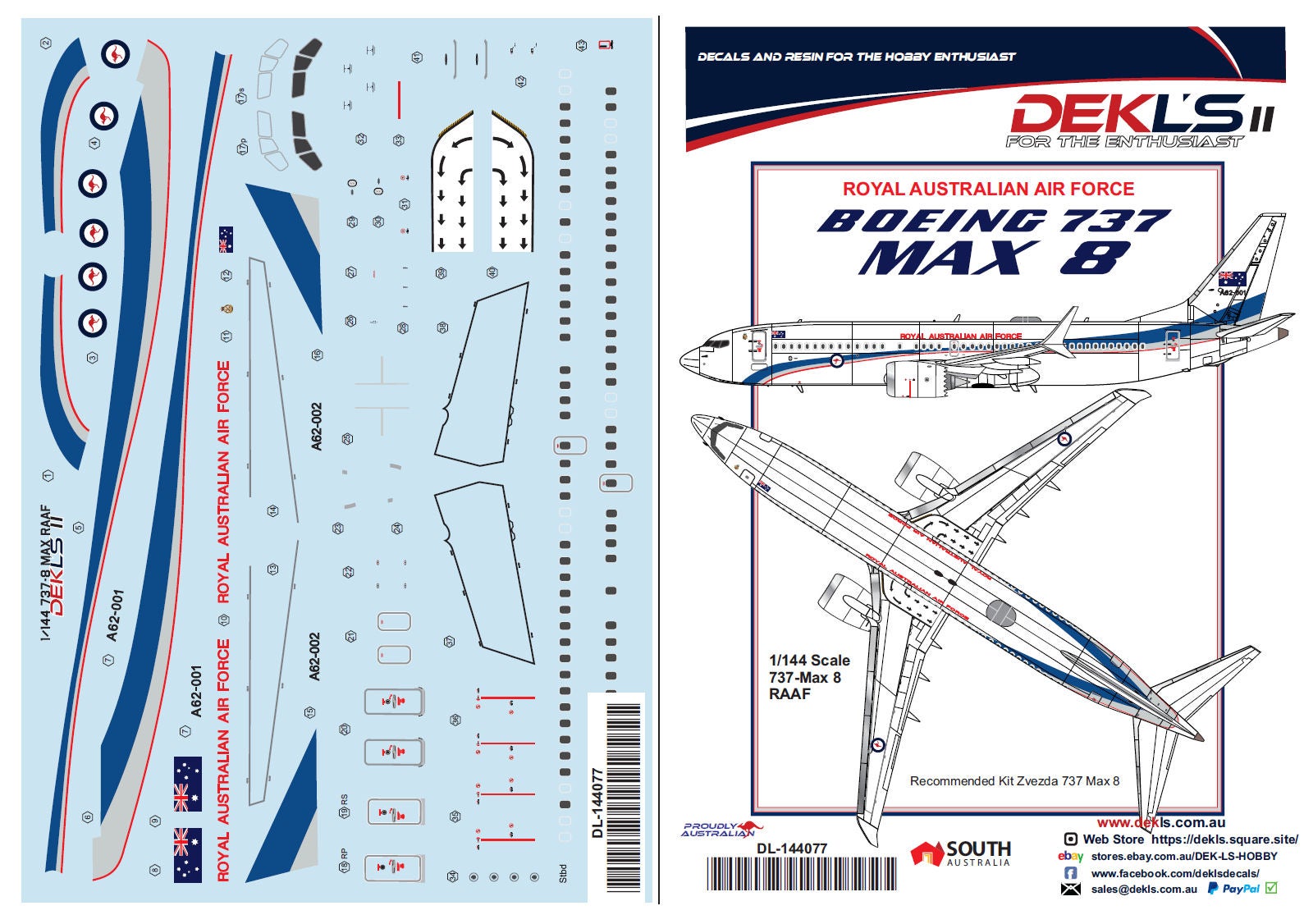 Decals - 737 Max 8 - RAAF | DEKL's Shop