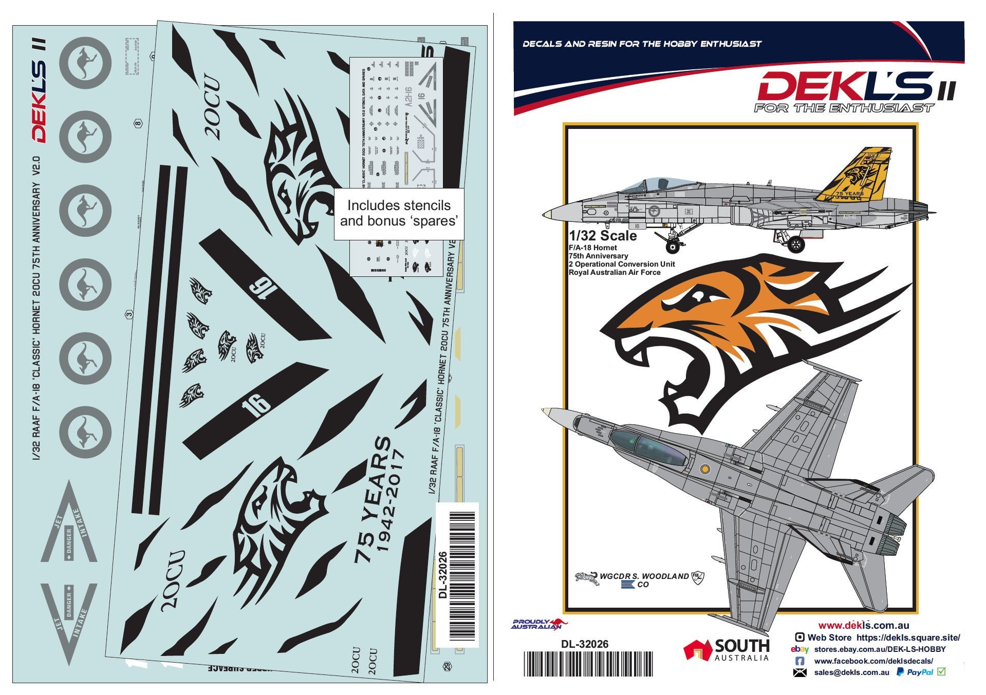 Decals - F/A-18 Hornet 2OCU, 75th Anniversary RAAF | DEKL's Shop