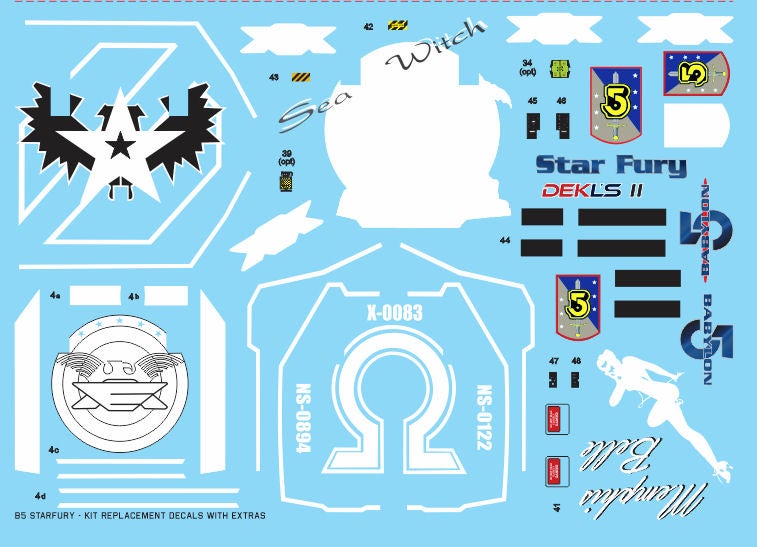 Decals - B5 Star Fury (First Release) - Replacement decals for the ...