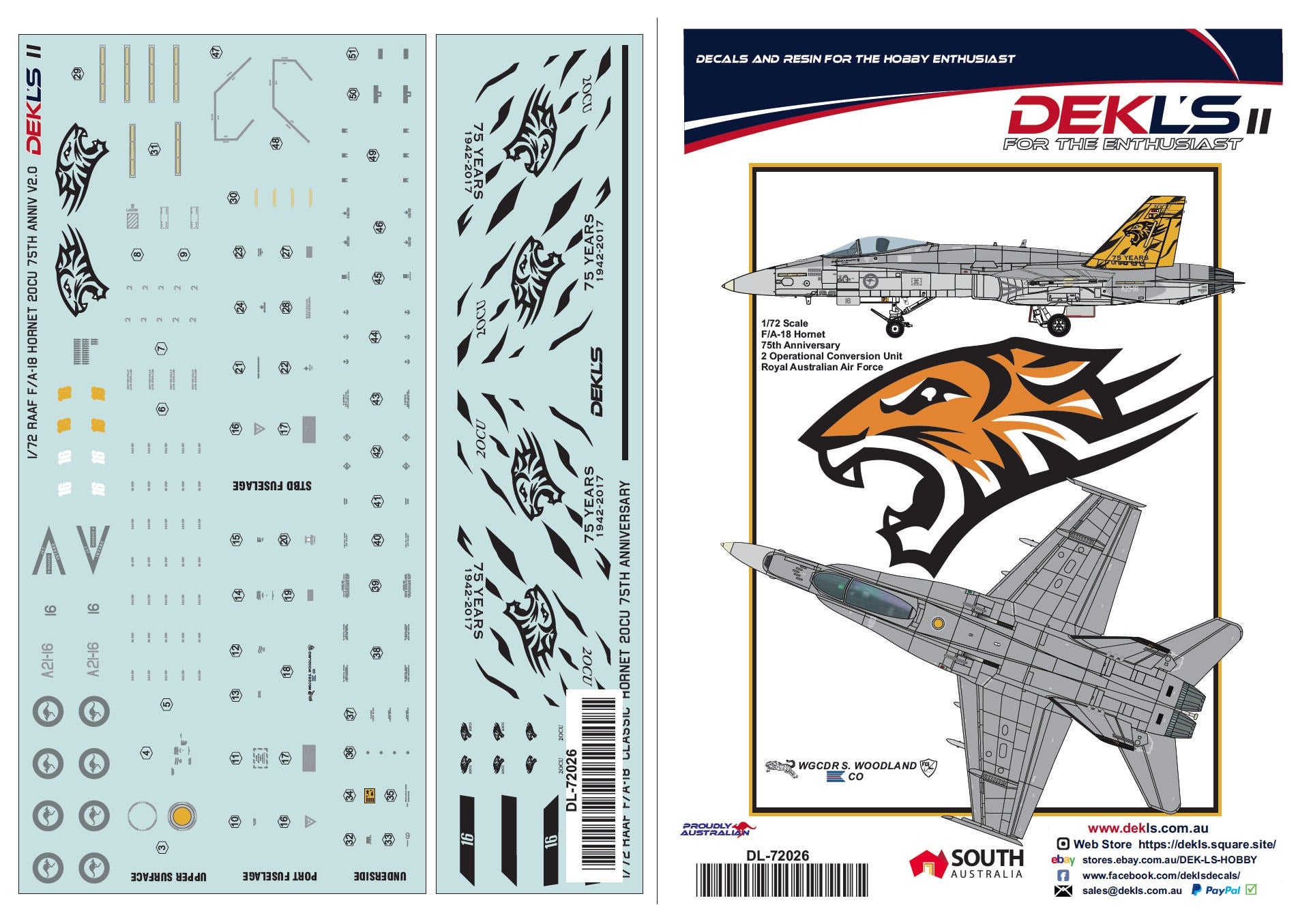 Decals - F/A-18 Hornet 2OCU, 75th Anniversary RAAF | DEKL's Shop