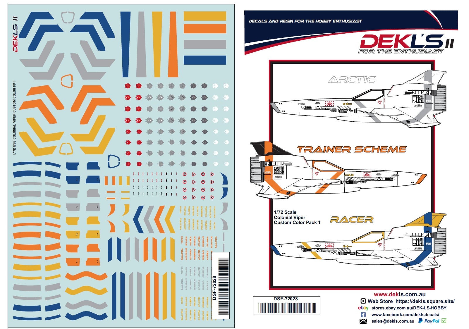 Decals - BSG Colonial Viper MkII - Alternate Colour Schemes (Parts 1-4 ...