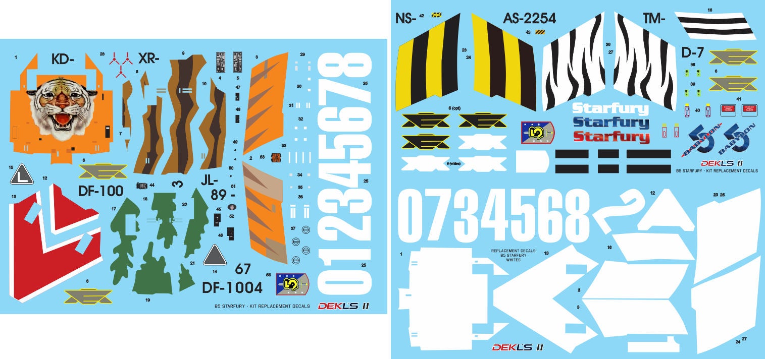 Decals - B5 Star Fury (LE Release) - Replacement decals for the ...