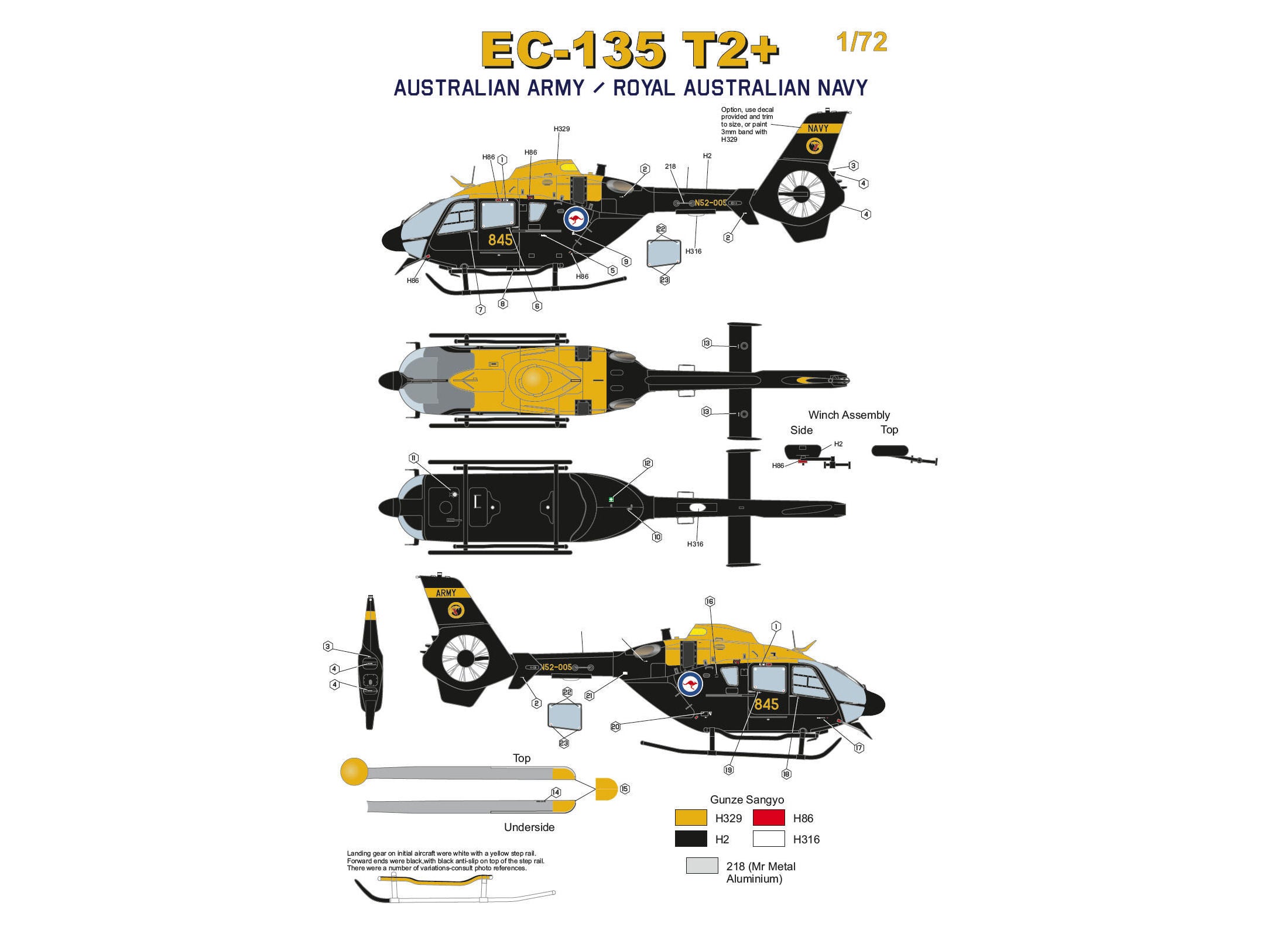 Decals - EC135 T2 HATS - Australian Army / RAN | DEKL's Shop