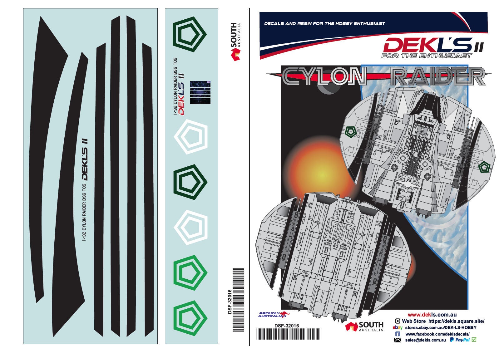 1/32 Decals - BSG TOS - Cylon Raider TV Version | DEKL's Shop
