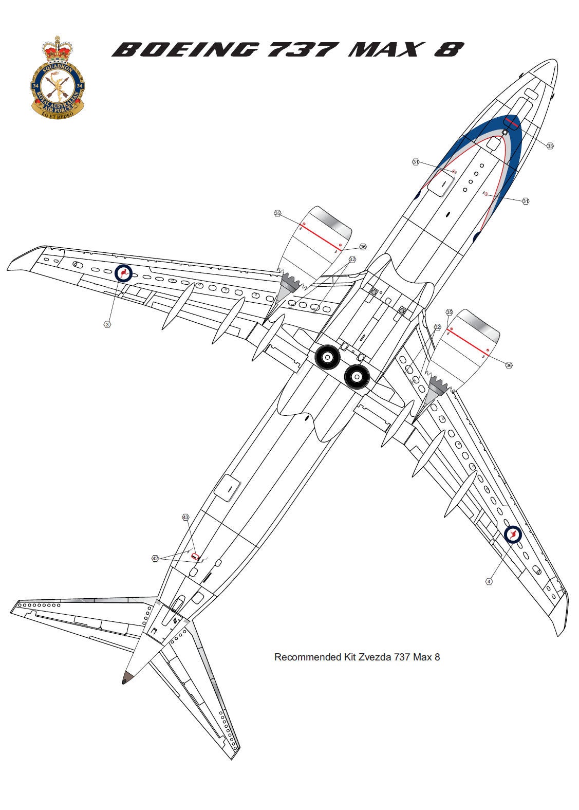 Decals - 737 Max 8 - RAAF 1/144 Scale Only | DEKL's Shop