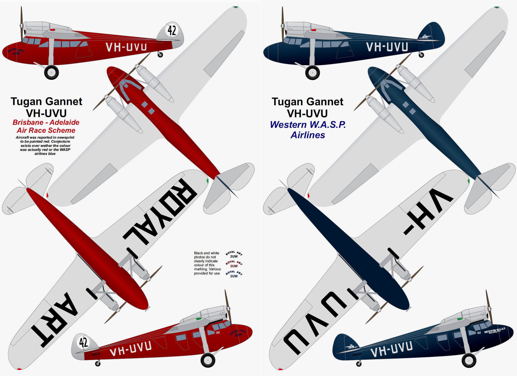Decals - Wackett/Tugan Gannet - Australian Civil Aircraft - Scale:1/72 ...
