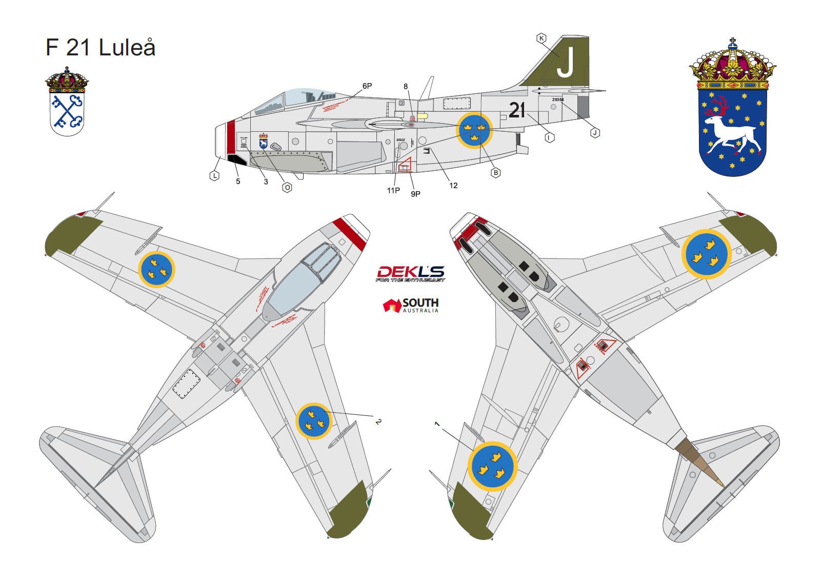 Decals - Saab J29 Tunnan - Tuns of Tunnans Part3 Scale:1/72 | DEKL's Shop