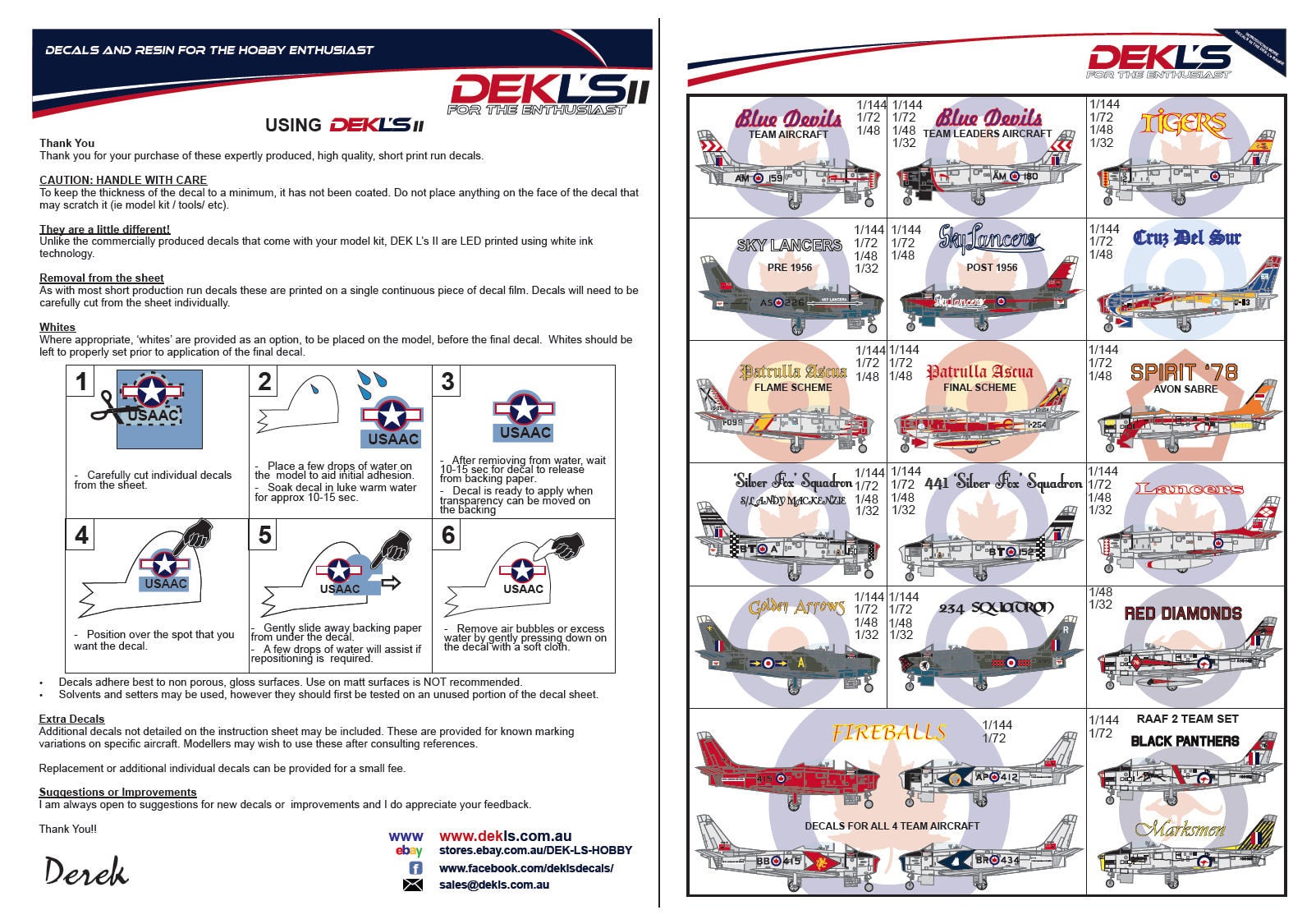 Decals - Decals for Aspiring Modellers - Scale:ANY | DEKL's Shop