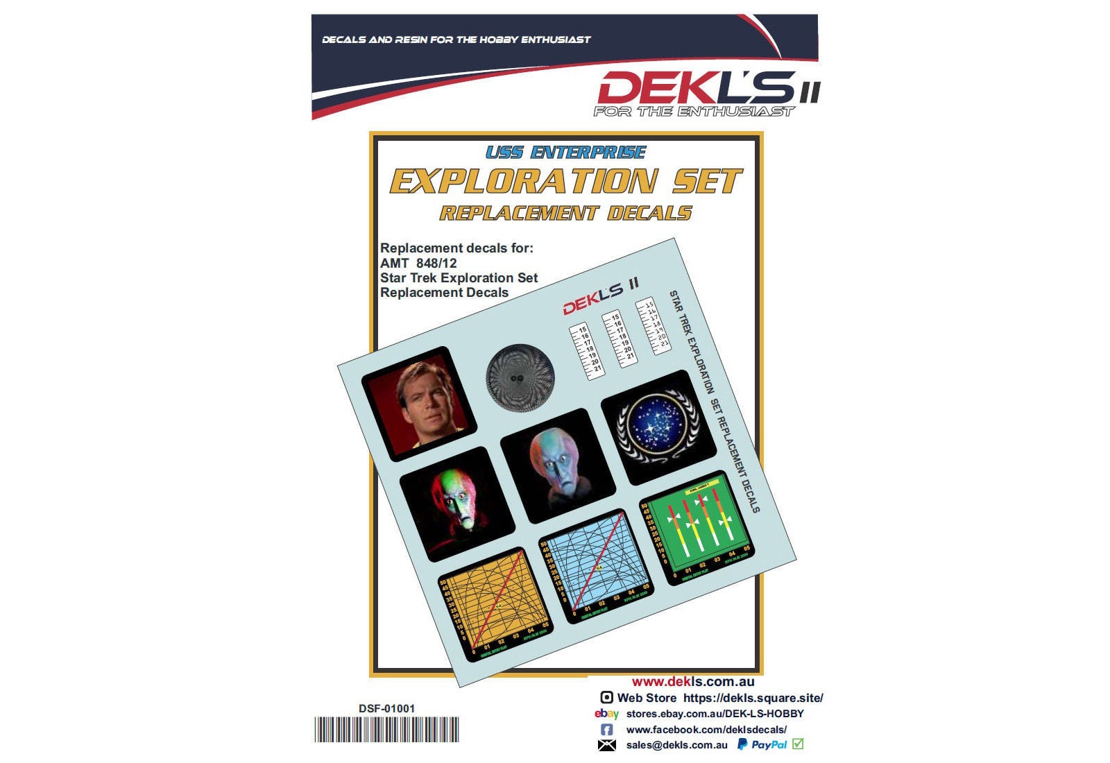 Decals - AMT Star Trek Exploration Set Replacement Decals - Scale:UK ...