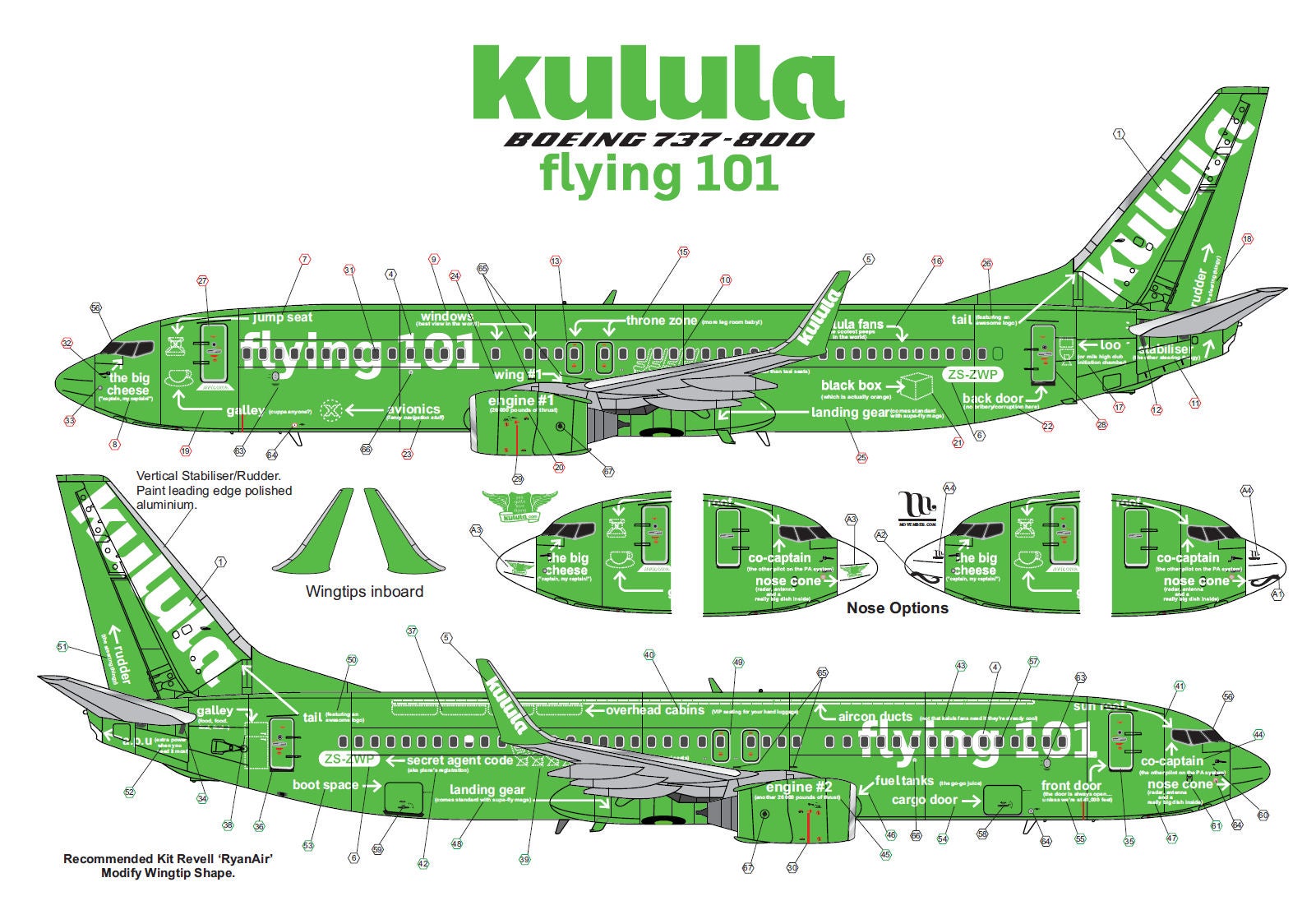 Decals - 737-800 Kulula Air - 'Flying 101' - Scale:1/144 | DEKL's Shop