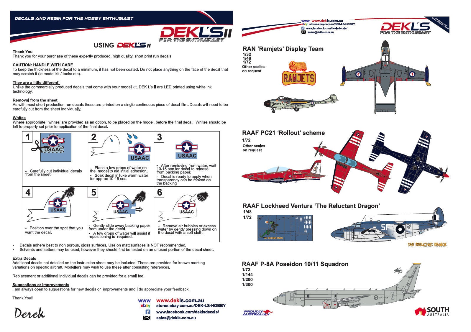 Decals - F/A-18 Hornet 75 Squadron, 70th Anniversary RAAF | DEKL's Shop