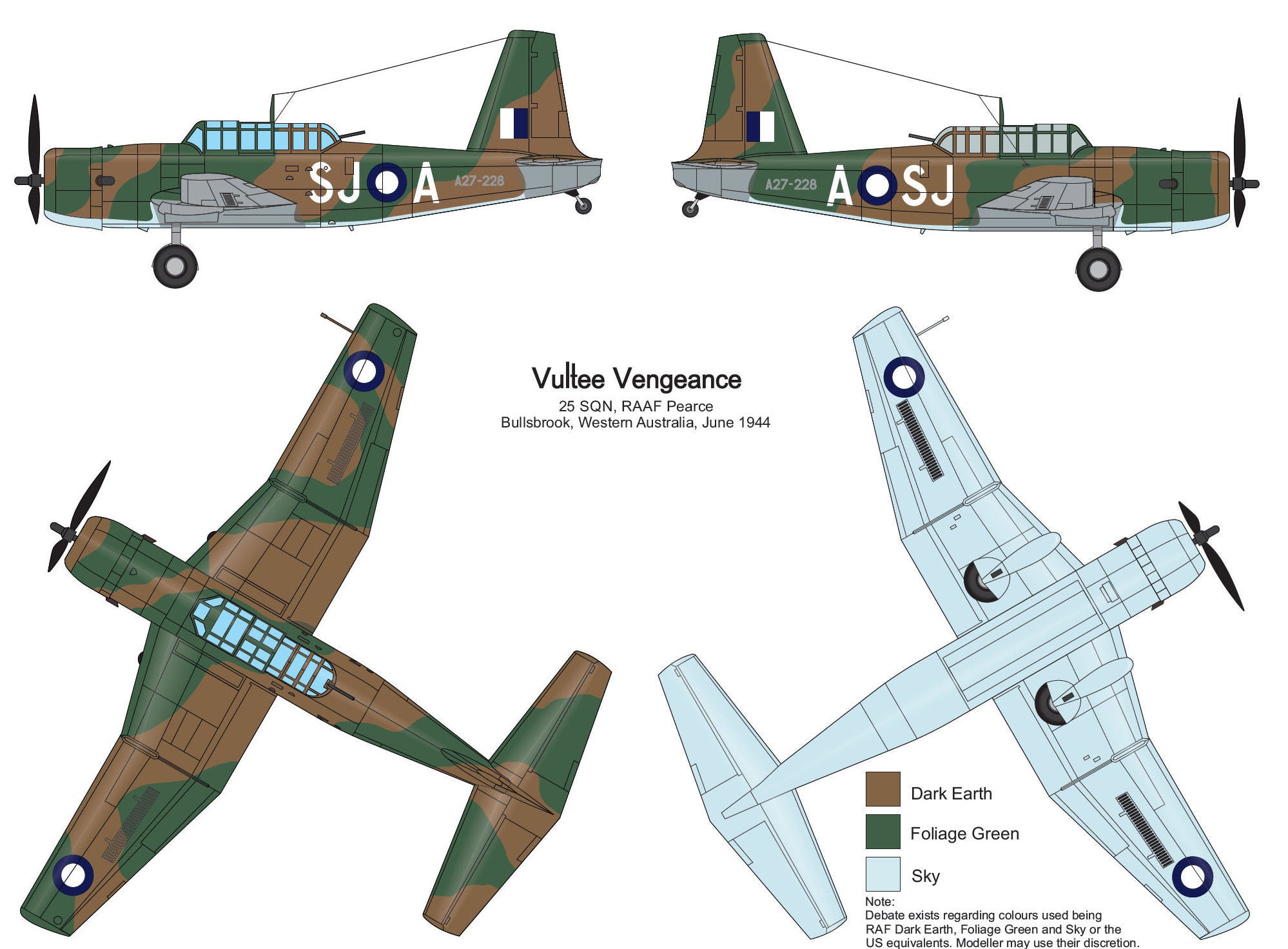Decals - Vultee Vengeance 25 Squadron RAAF Scale:1/72, 1/48 | DEKL's Shop